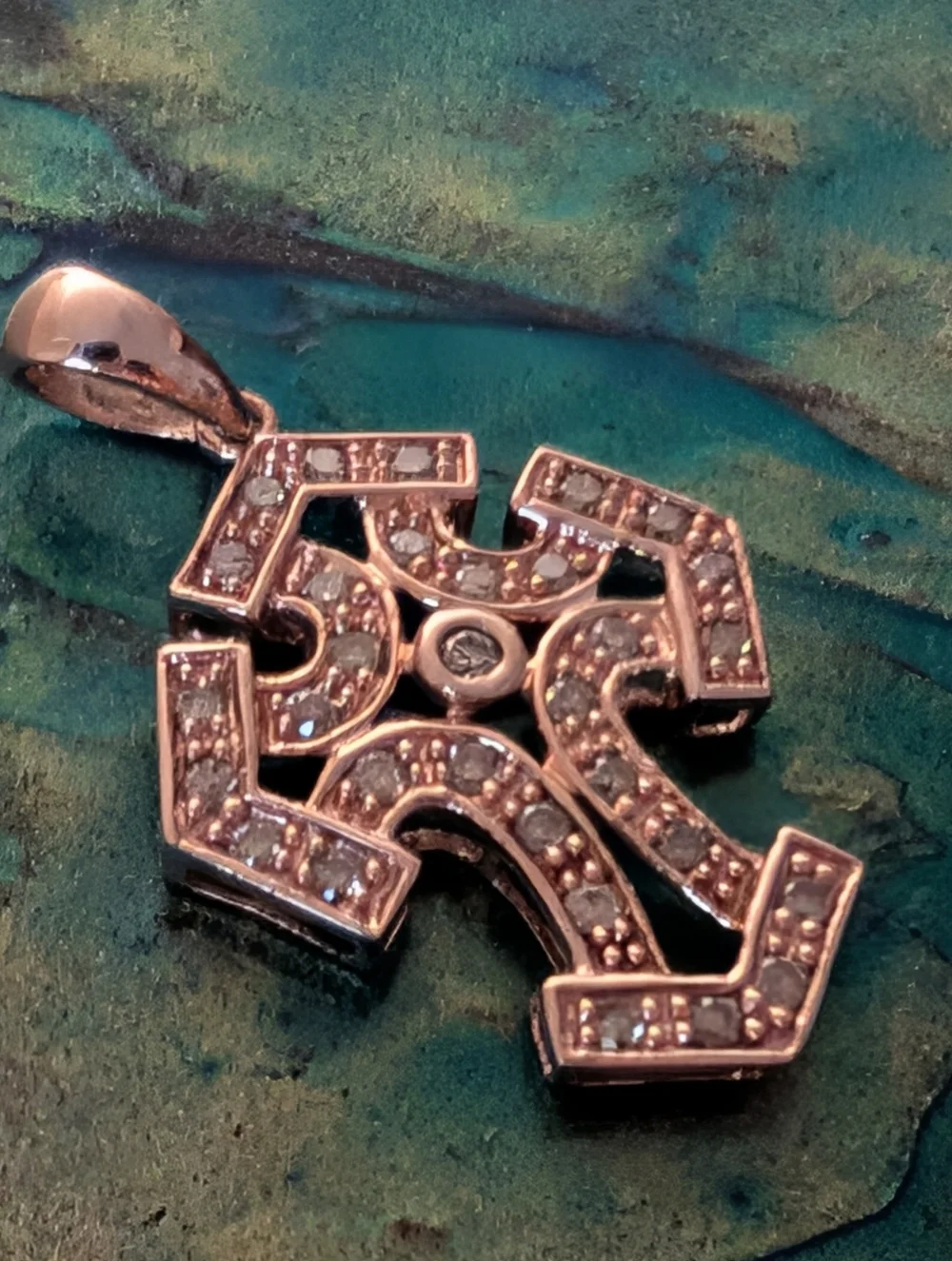 Jewelry | 1kt Gold Pavset Diamond Cross Pendant Approx 5 Ctw Sterling ...